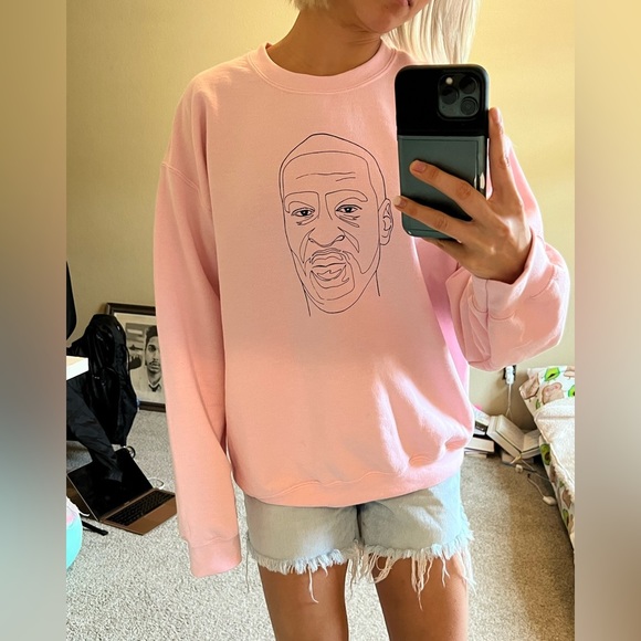 Sweaters | Blush Pink Large George Floyd Crewneck | Poshmark